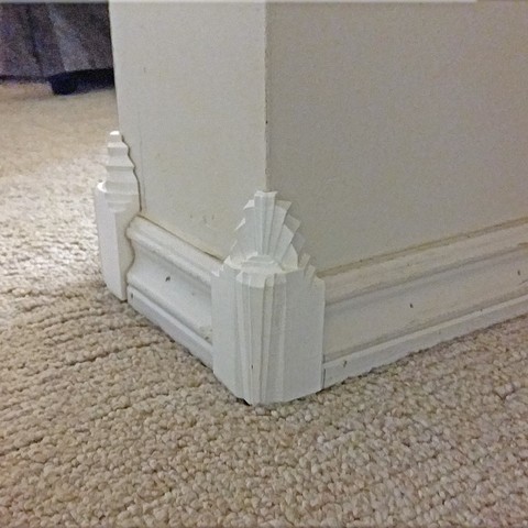Download STL file Art Deco Baseboard Corner Moldings • 3D printing design ・ Cults